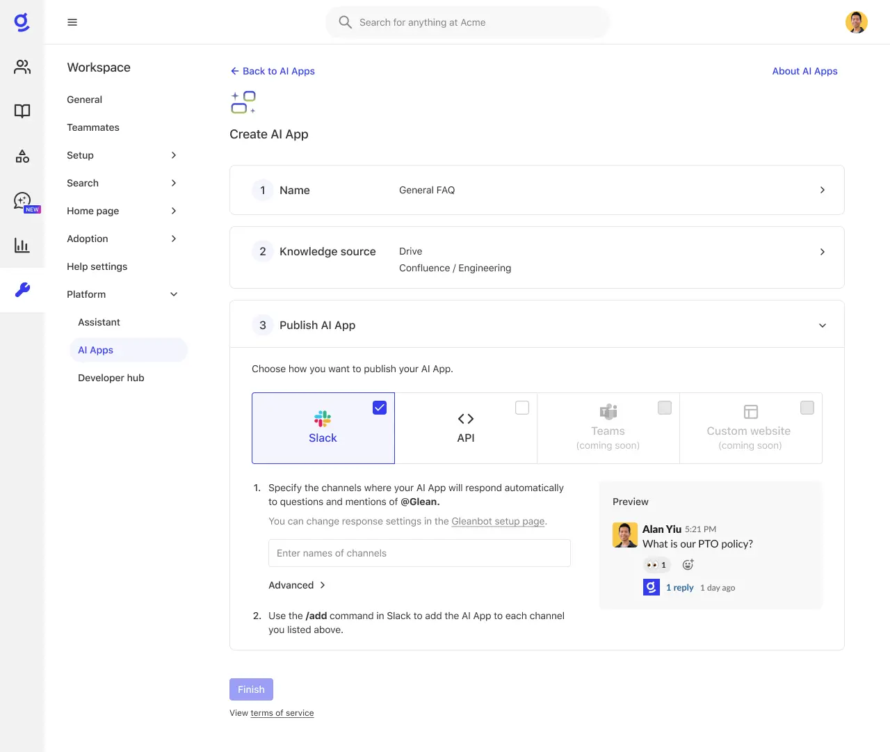 Glean Platform: Custom Generative AI Solutions for Work